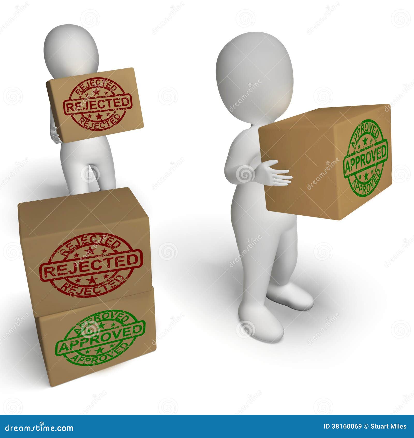 Approved Rejected Boxes Mean Product Testing Royalty Free Stock Images ...