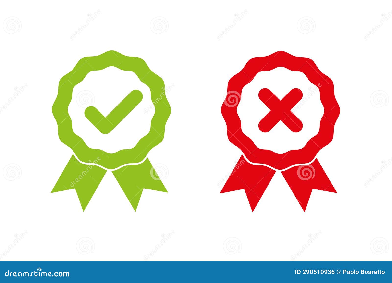 Approved and rejected icon stock illustration. Illustration of artwork ...