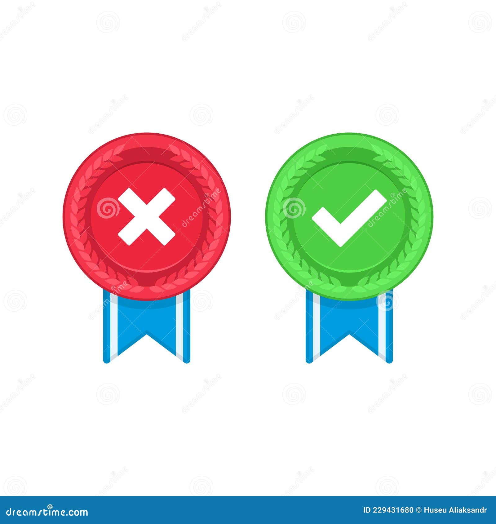 Approved and Rejected Icon. Stock Vector - Illustration of form, choice ...