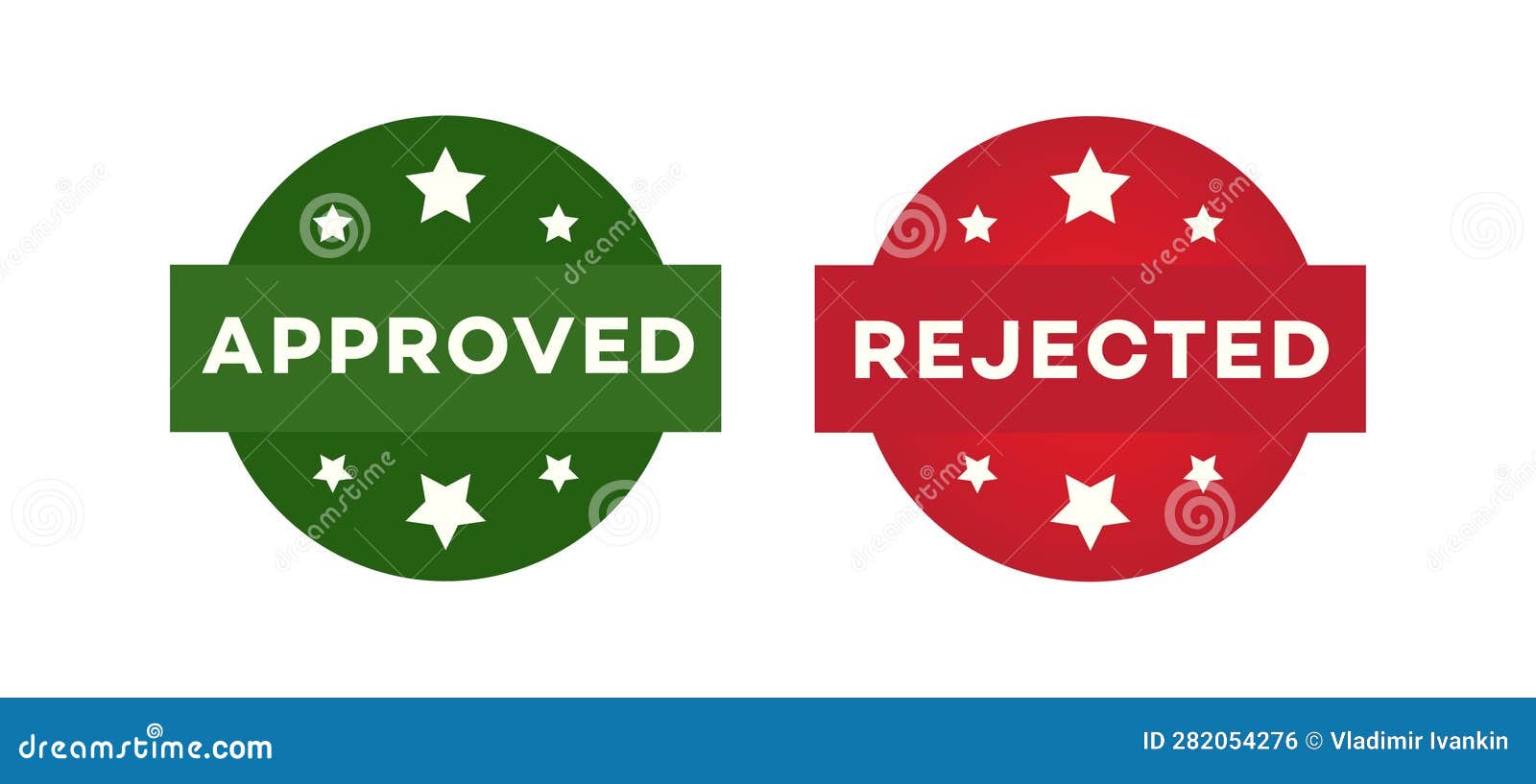 Approved and Rejected Label Set Isoalted on White Background Stock ...