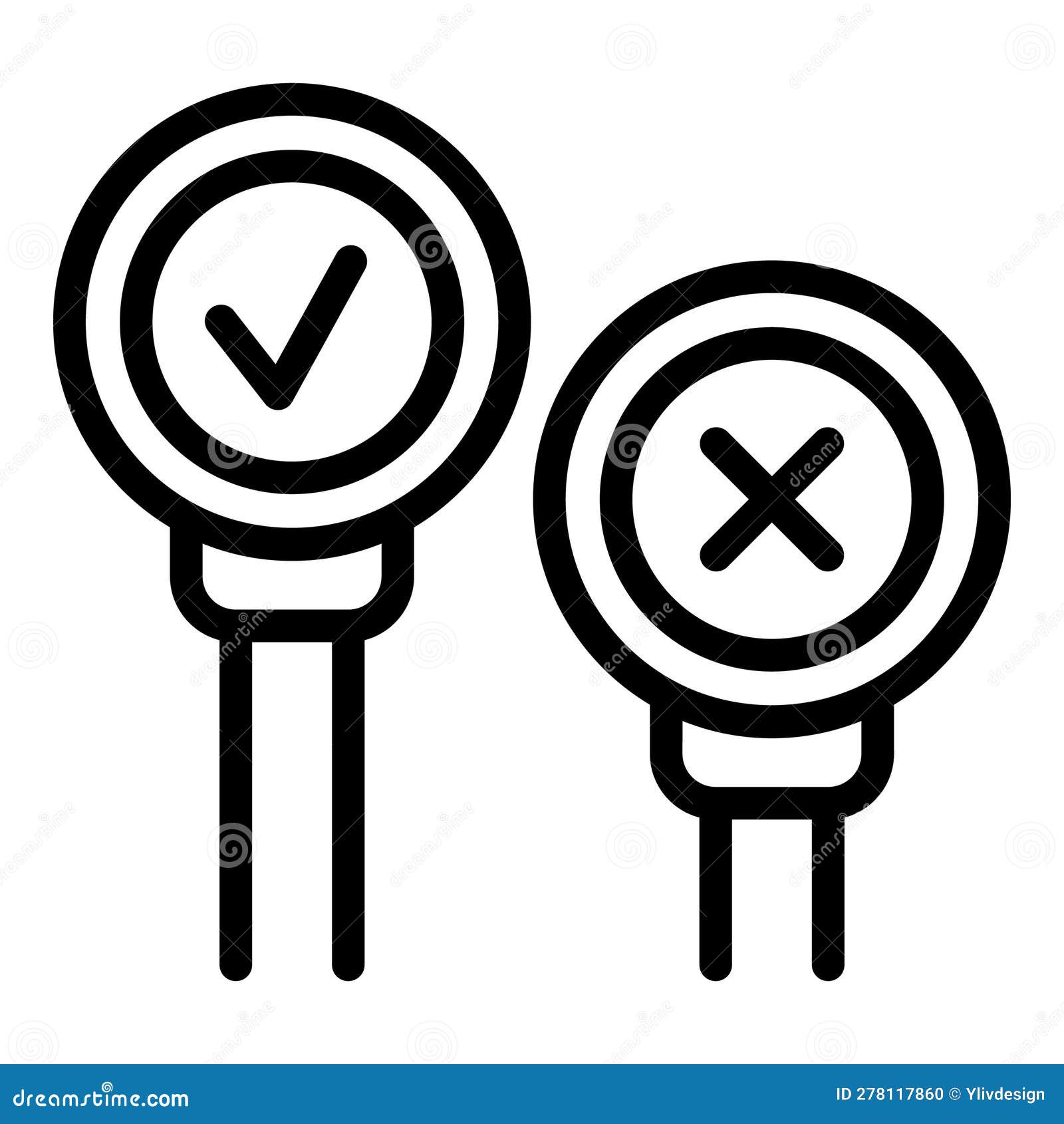 Approved and Rejected Project Icon Outline Vector. Idea Report Stock ...
