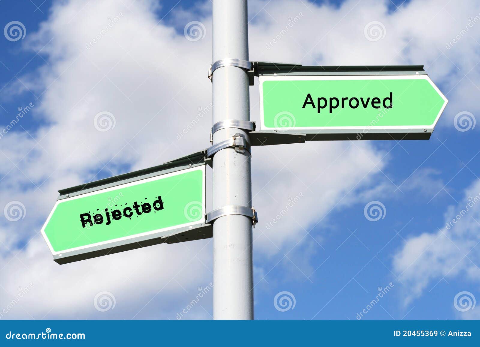 Approved, Rejected Sign Post Stock Image - Image of approved, decisions ...