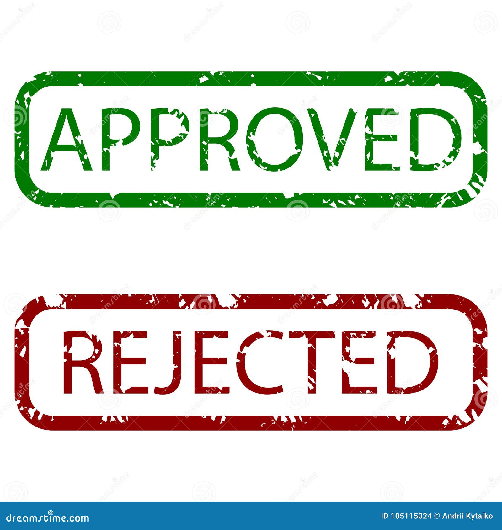 Approved and Rejected Stamp Texture Colored Stock Vector - Illustration ...