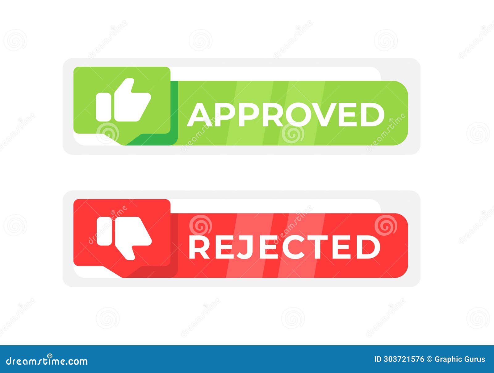 Approved and Rejected Stamps in a Flat Design Style, Ideal for Web ...