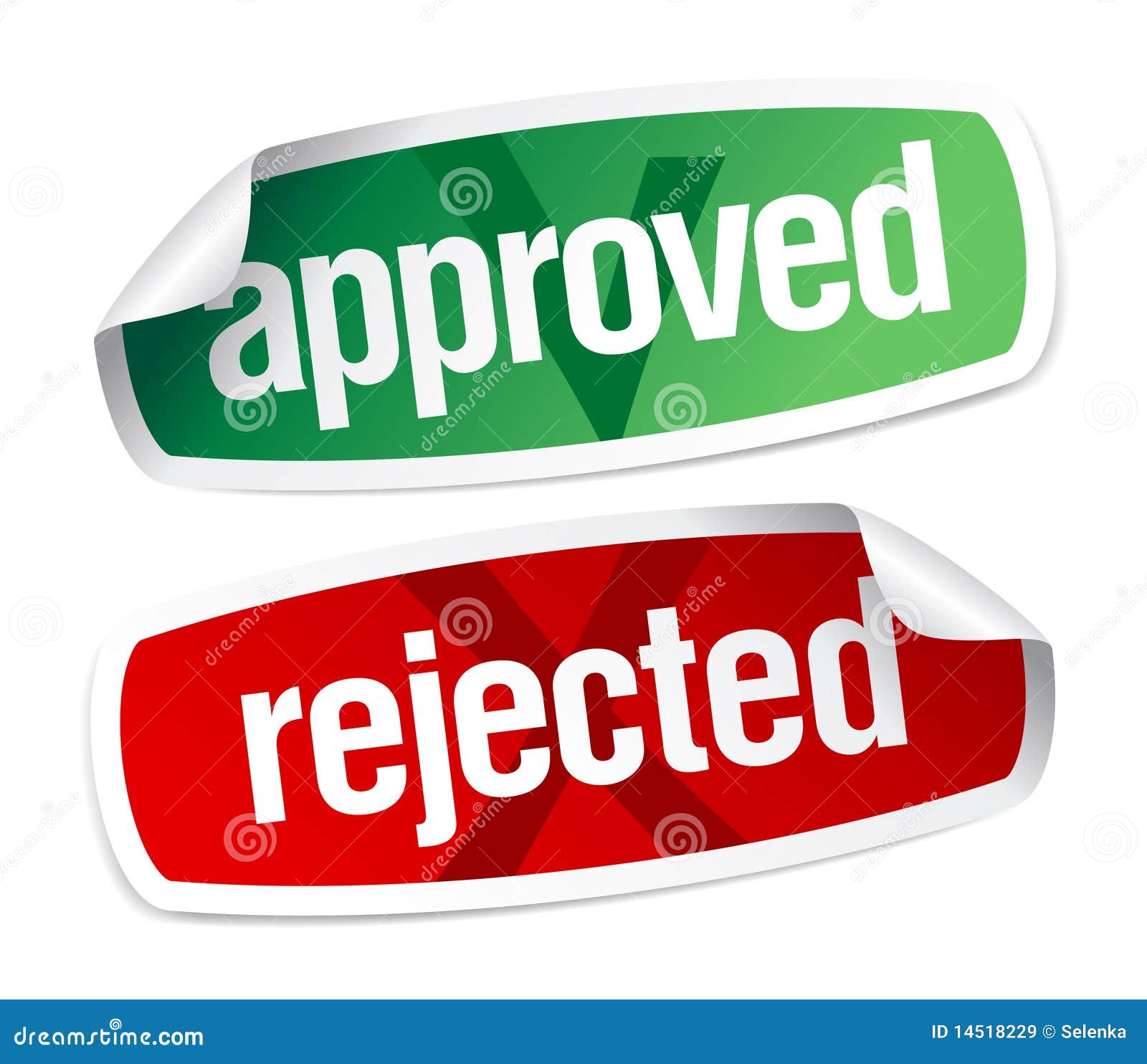 Approved and Rejected Stickers Stock Vector - Illustration of customer ...