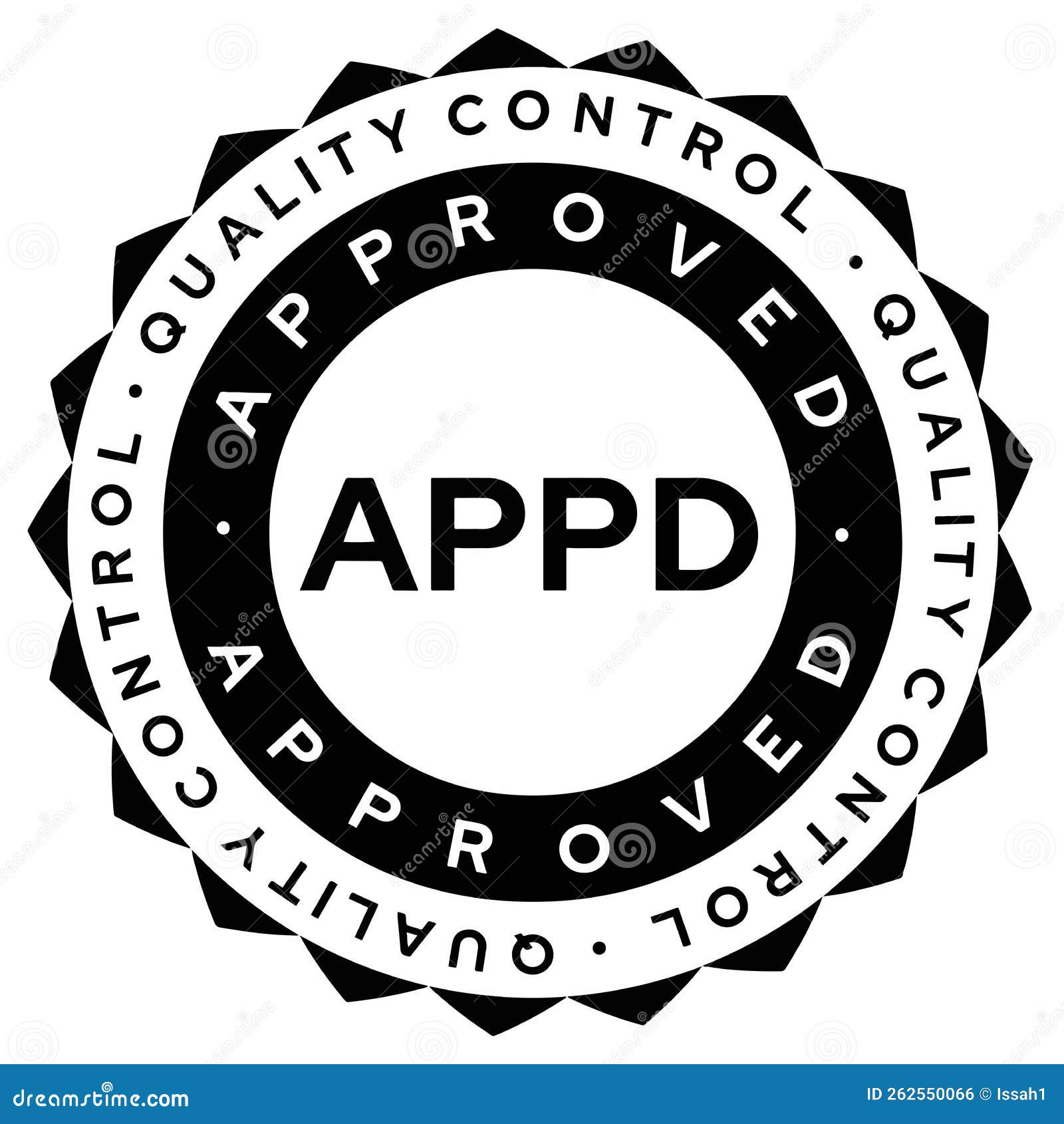 Approved Seal Quality Control in Black and White Vector Stock Vector ...