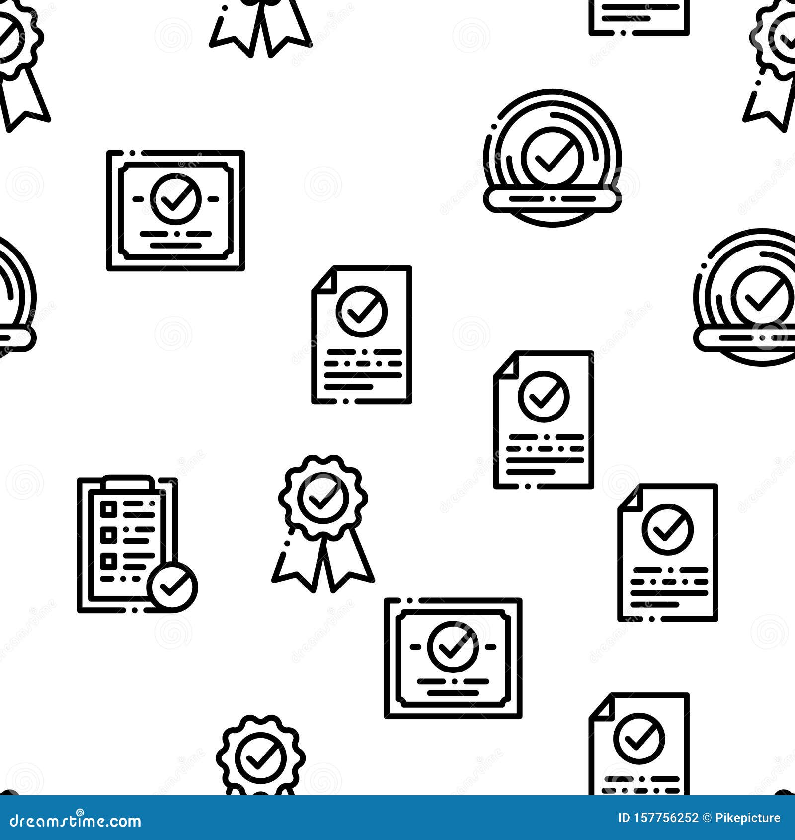 Approved Seamless Pattern Vector Stock Vector - Illustration of ...
