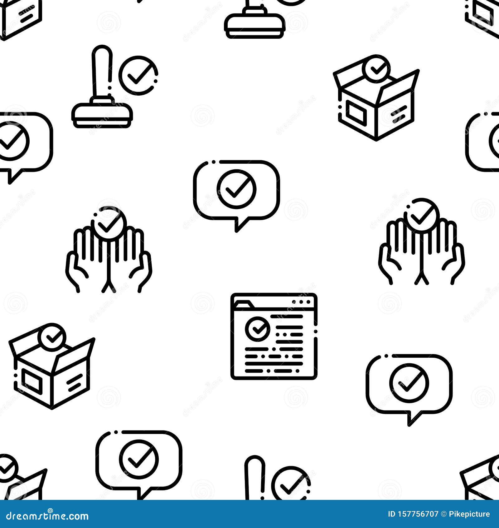 Approved Seamless Pattern Vector Stock Vector - Illustration of ...