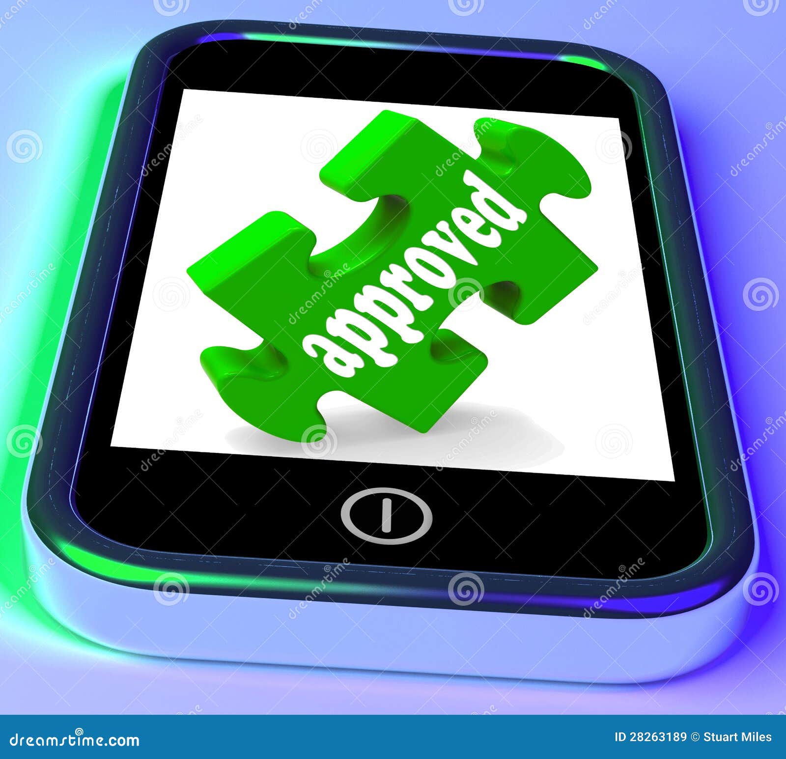 Approved on Smartphone Showing Certified Stock Illustration ...