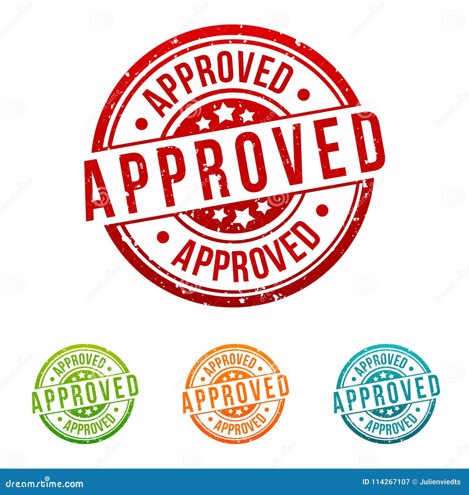 Approved Stamp - Badges in Different Colours. Stock Vector ...