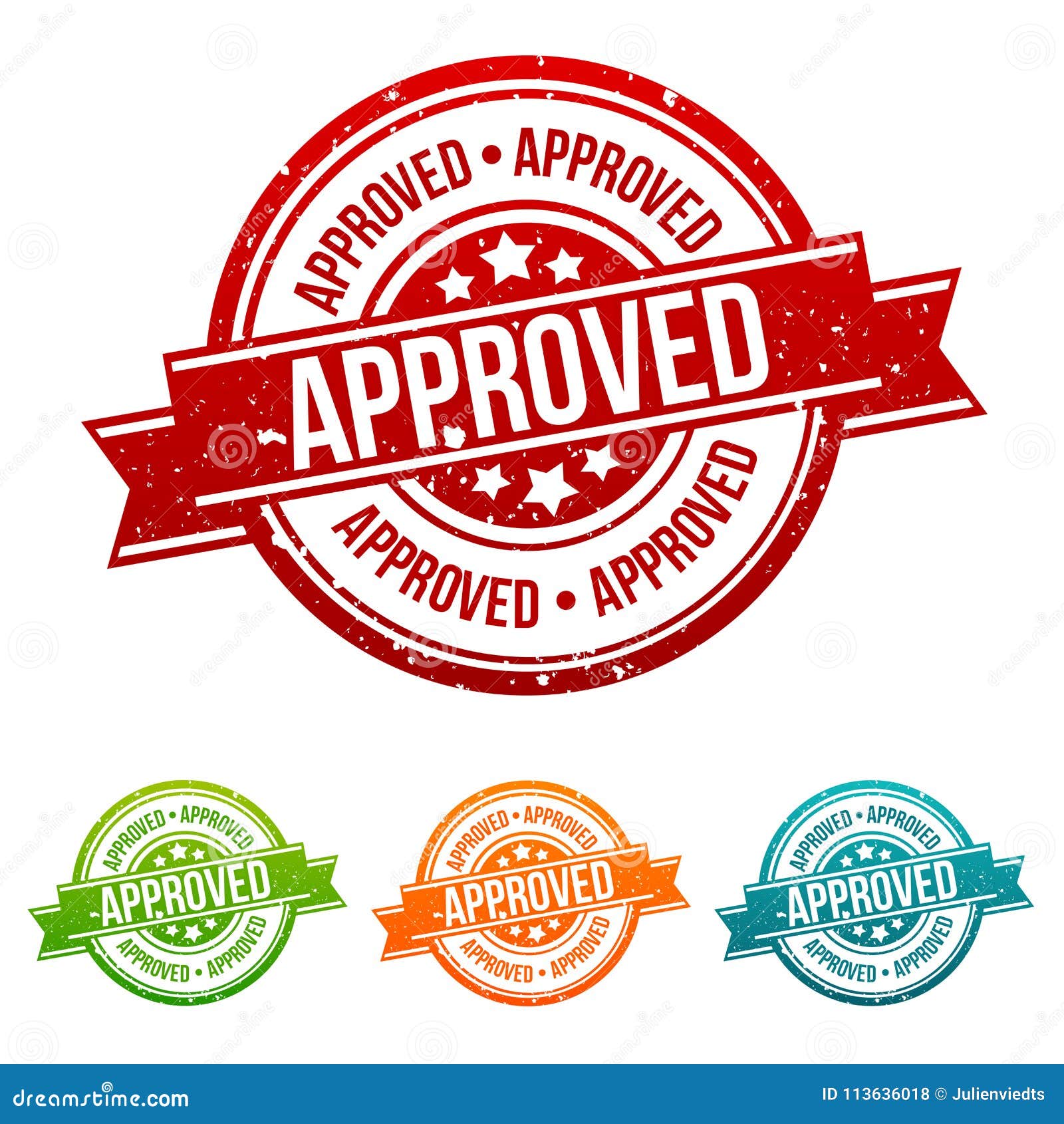Approved Stamp - Badges in Different Colours. Stock Vector ...