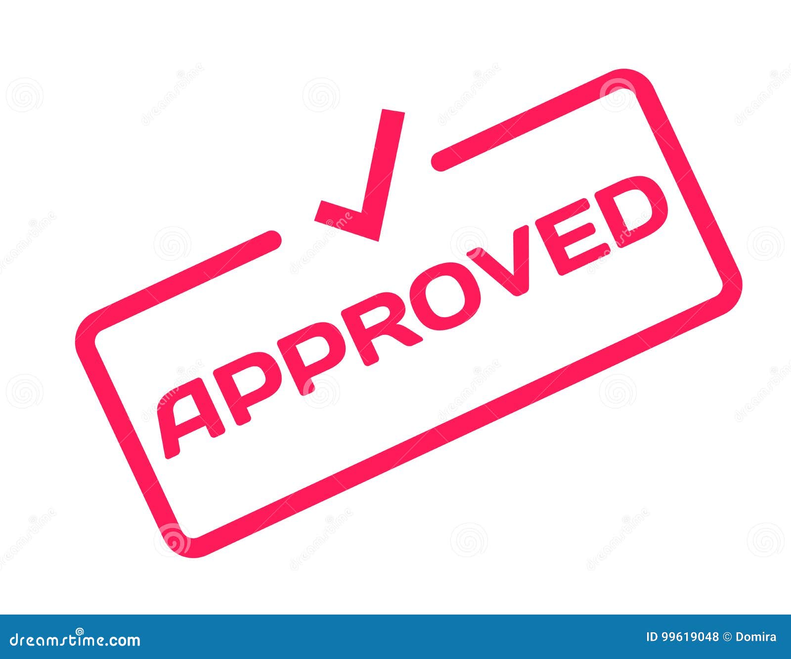 Approved Stamp in Flat Minimalistic Style on White Background. Confirm ...