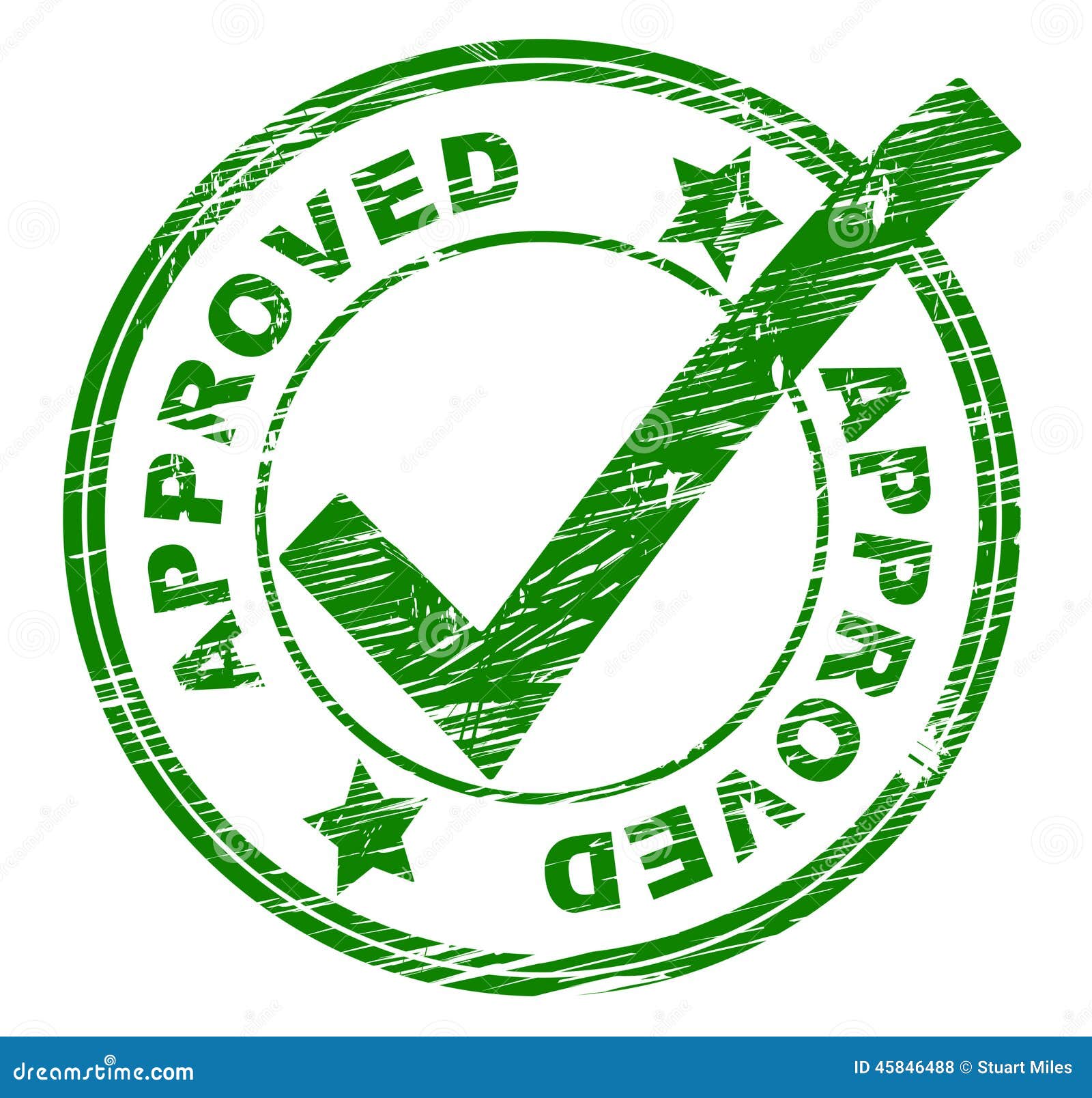Approved Stamp Indicates All Right and O.K. Stock Illustration ...