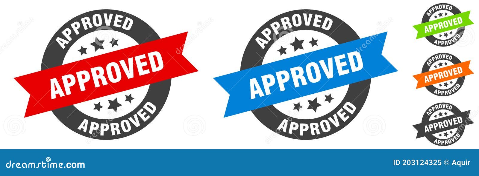 Approved Stamp. Approved Round Ribbon Sticker. Tag Stock Vector ...