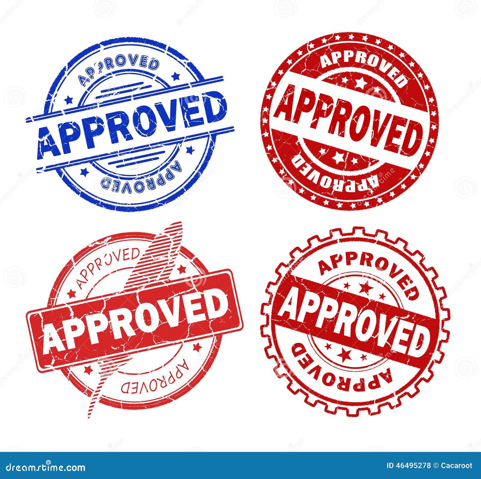 Approved Stamps Cartoon Vector | CartoonDealer.com #87577157