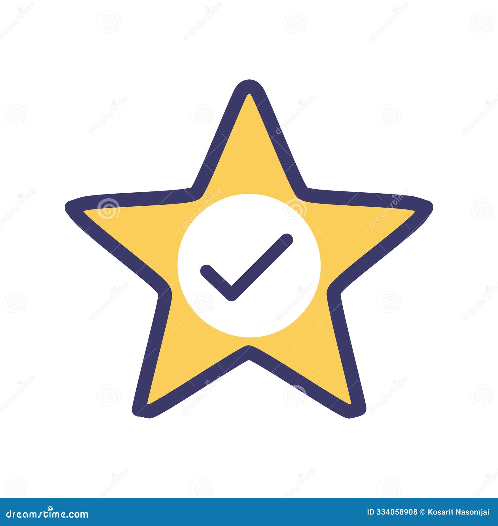 Approved Star. Yellow Star with a Check Mark in a Circle, Representing ...
