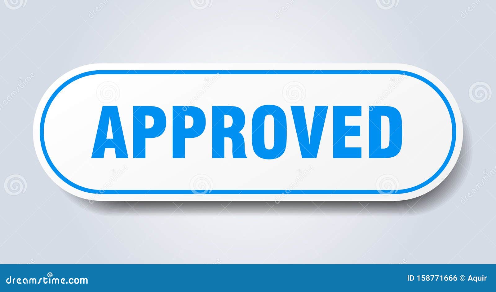 Approved sticker. stock vector. Illustration of sign - 158771666