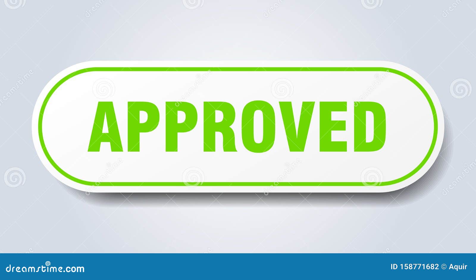 Approved sticker. stock vector. Illustration of square - 158771682