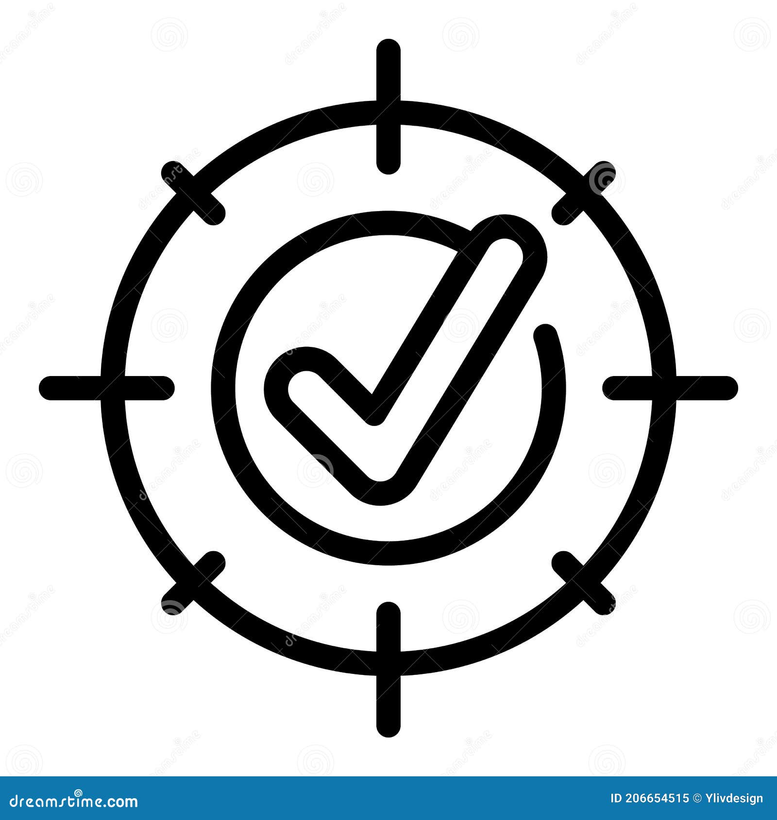 Approved Target Icon, Outline Style Stock Illustration - Illustration ...