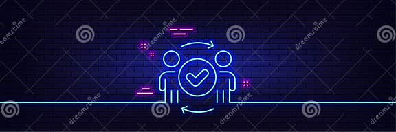 Approved Teamwork Line Icon. Accepted Team Sign. Neon Light Glow Effect ... Approved Teamwork Line Icon. Accepted Team Sign. Neon Light Glow Effect ...