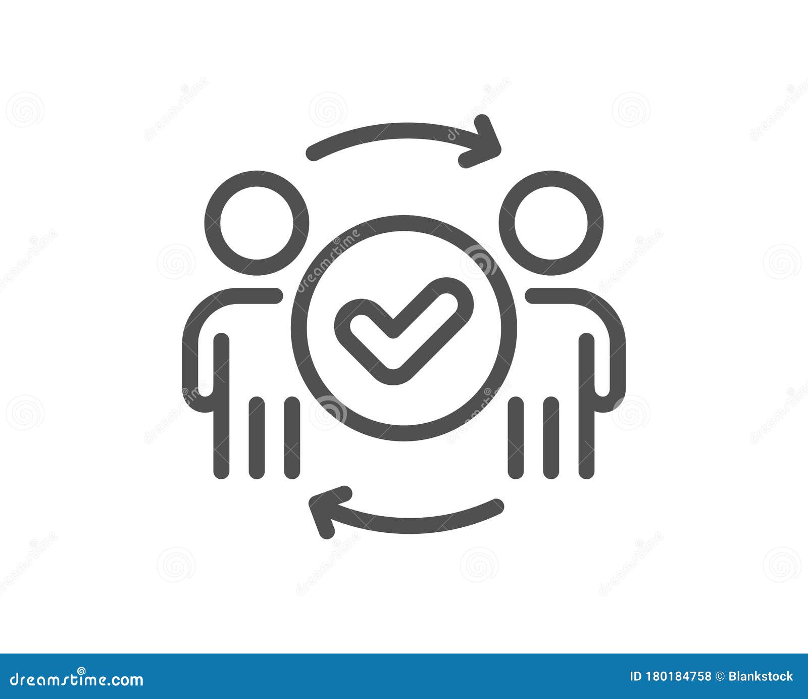 Approved Teamwork Line Icon. Accepted Team Sign. Vector Stock Vector ...