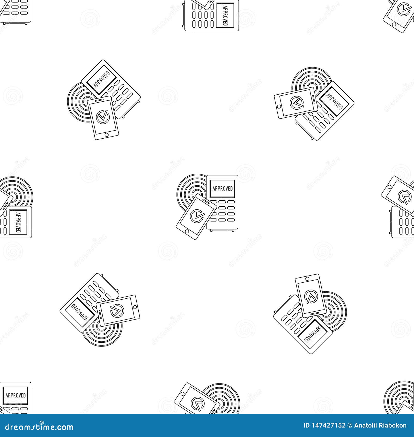 Approved Terminal Payment Pattern Seamless Vector Stock Vector ...