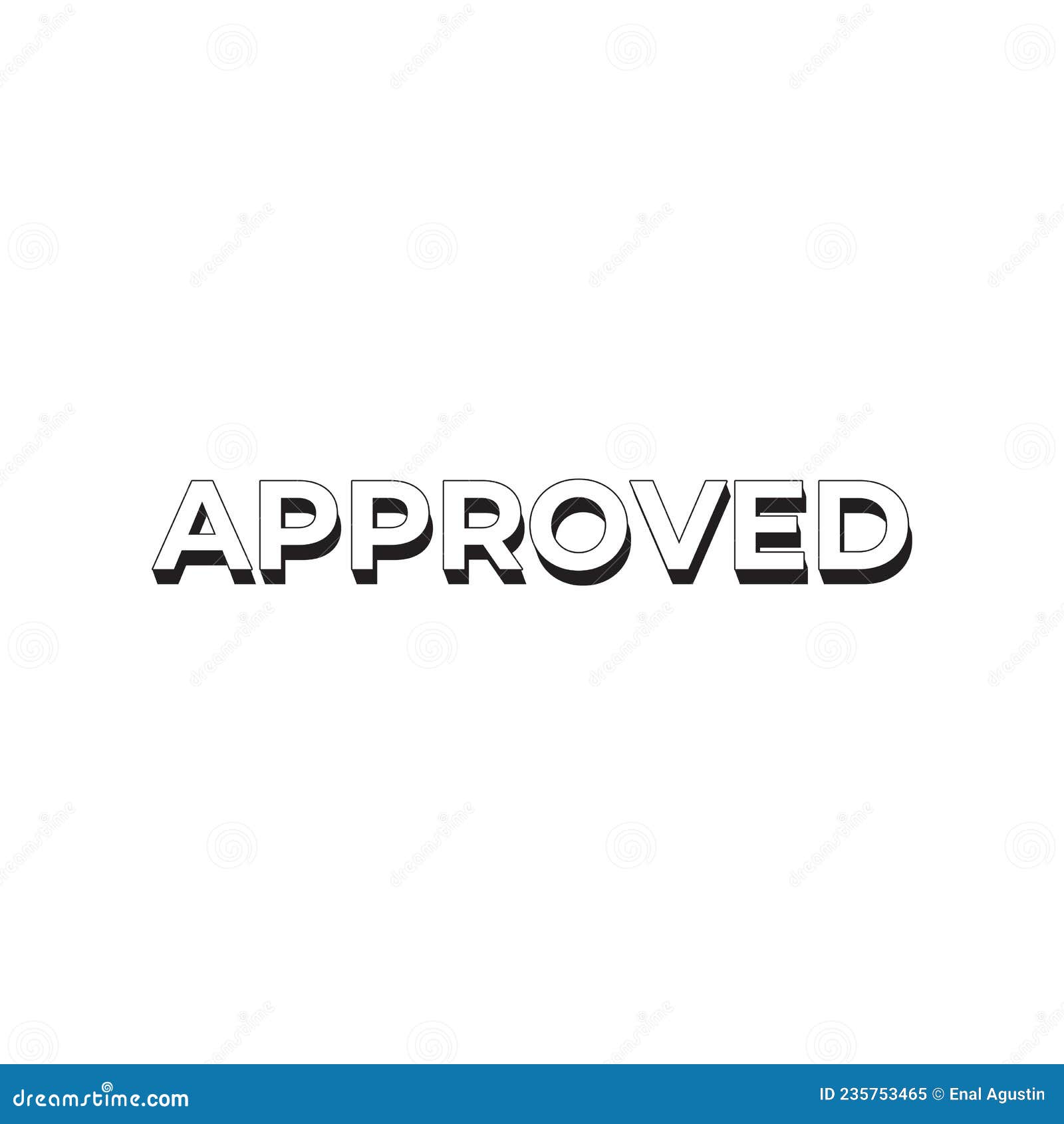 Approved Text Logo Design with Negative Space Effect Stock Vector ...