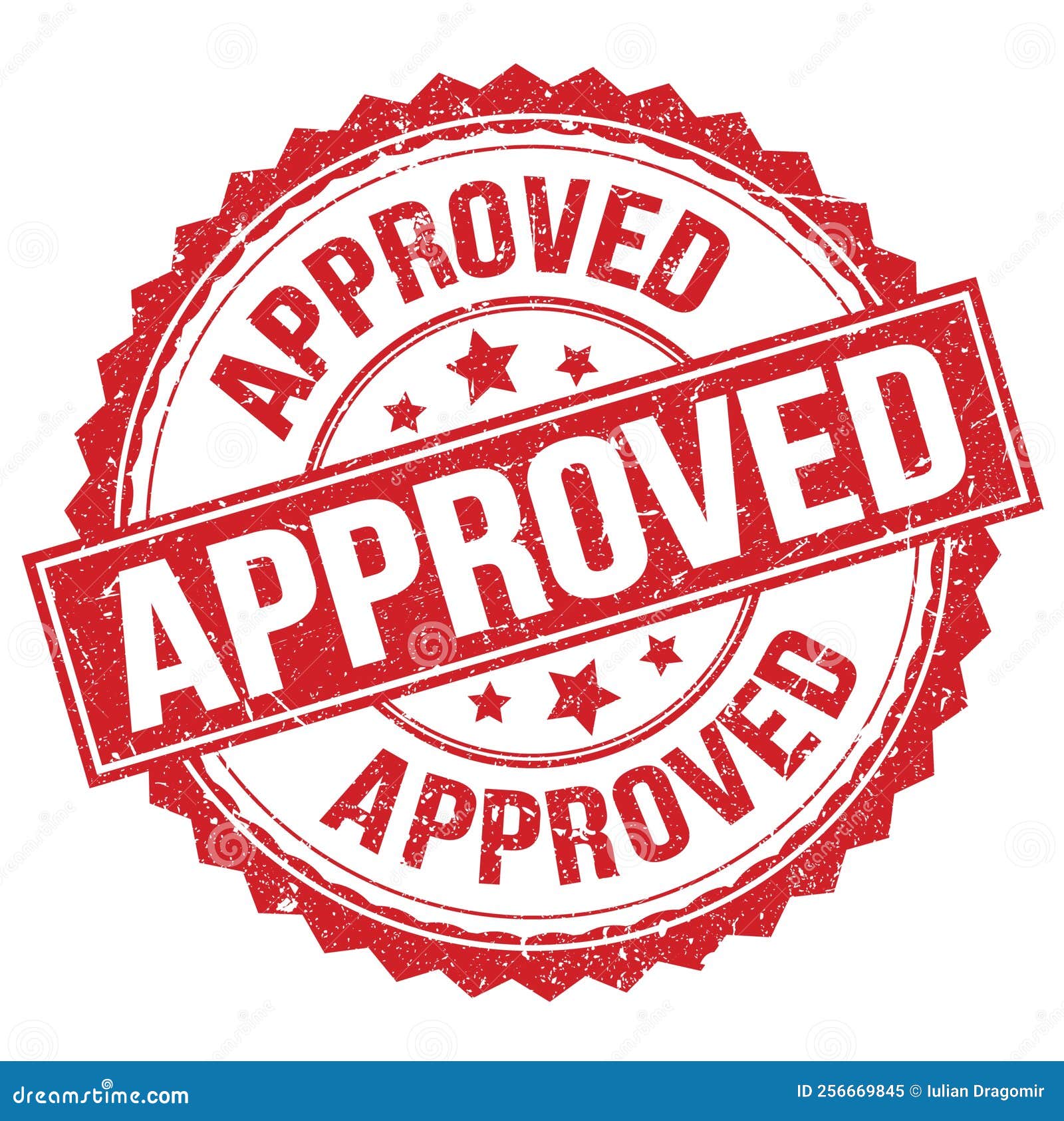 APPROVED Text on Red Round Stamp Sign Stock Illustration - Illustration ...