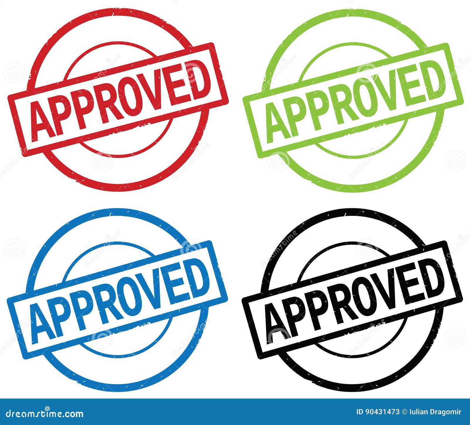 APPROVED Text, on Round Simple Stamp Sign. Stock Illustration ...