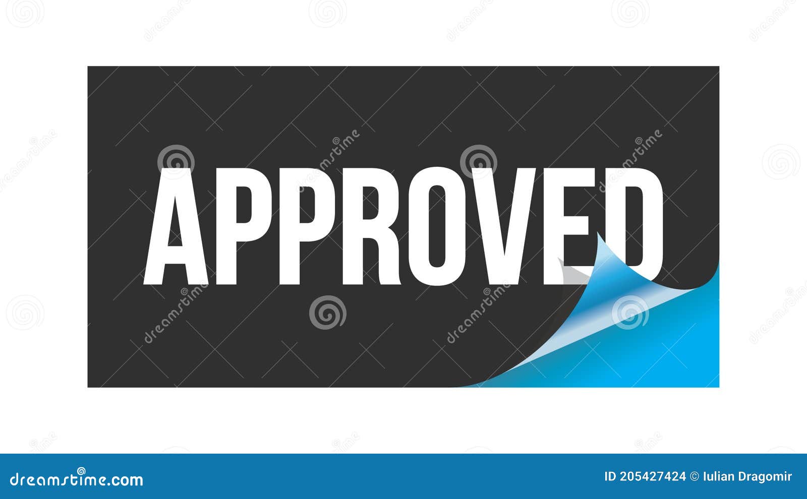 APPROVED Text Written on Black Blue Sticker Stock Illustration ...