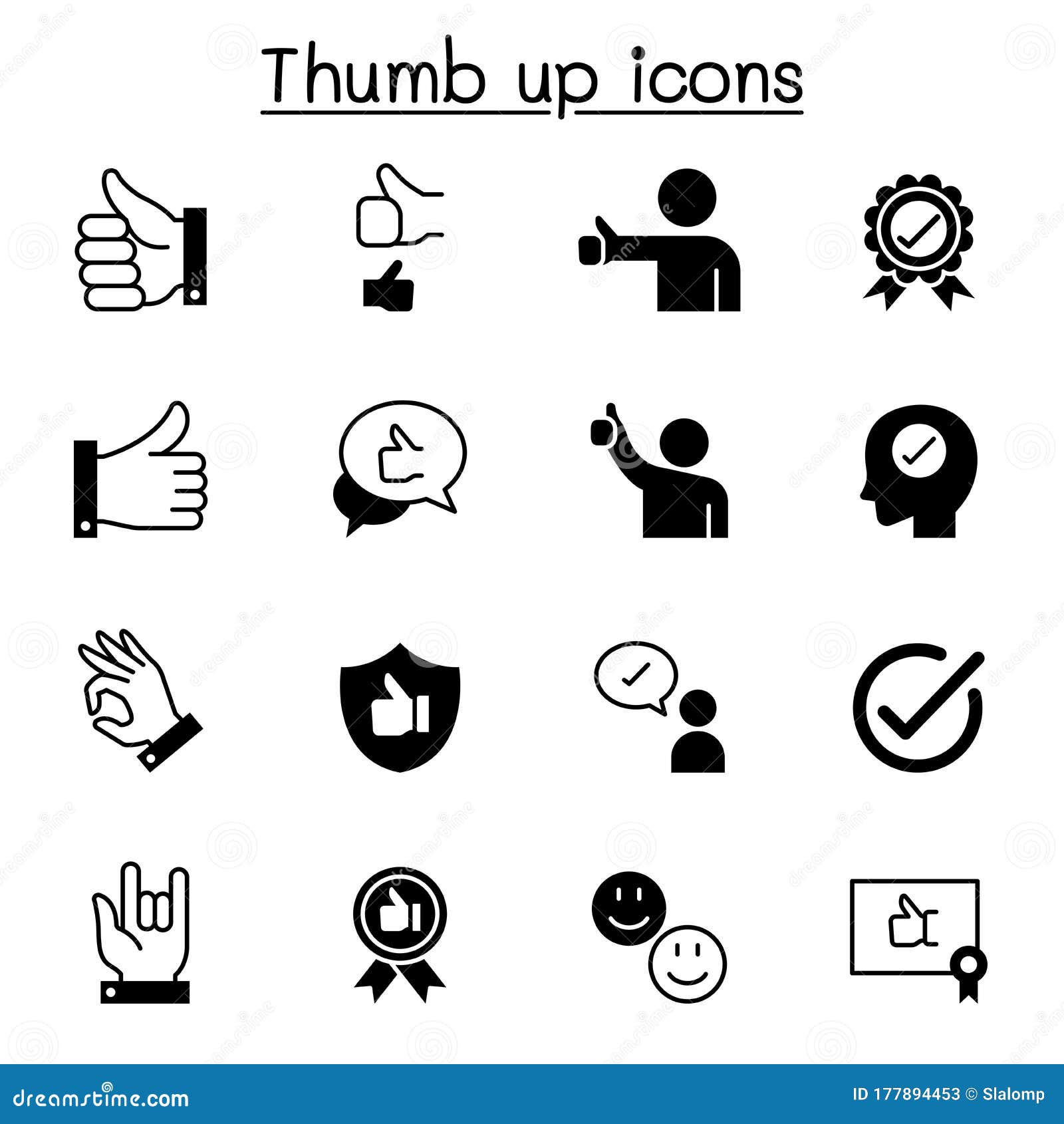 Approved & Thumb Up Icons Set Vector Illustration Graphic Design ...
