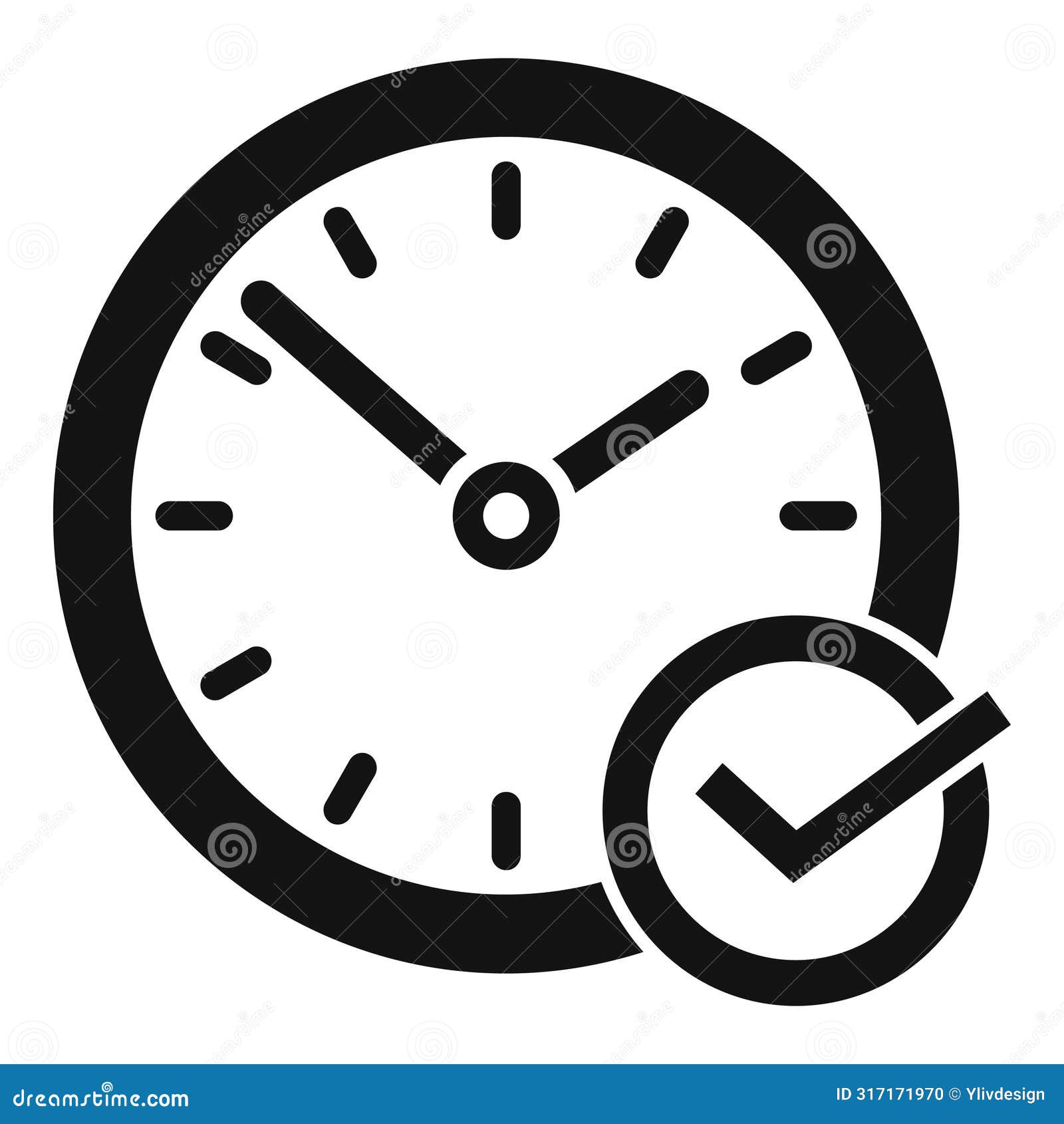 Approved Time Clock Icon Simple Vector. Success Checkmark Stock ...