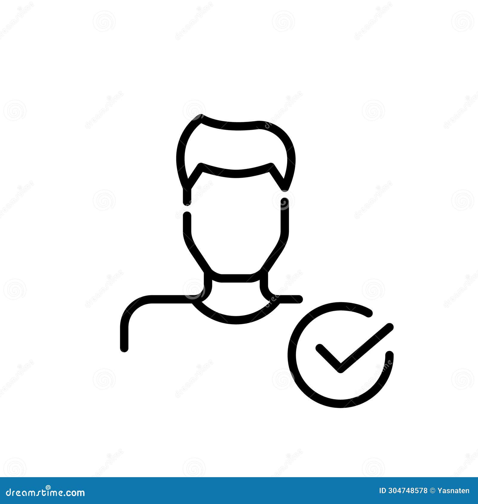 Approved User Icon. Happy Female User Icon With A Checkmark, Indicating ...