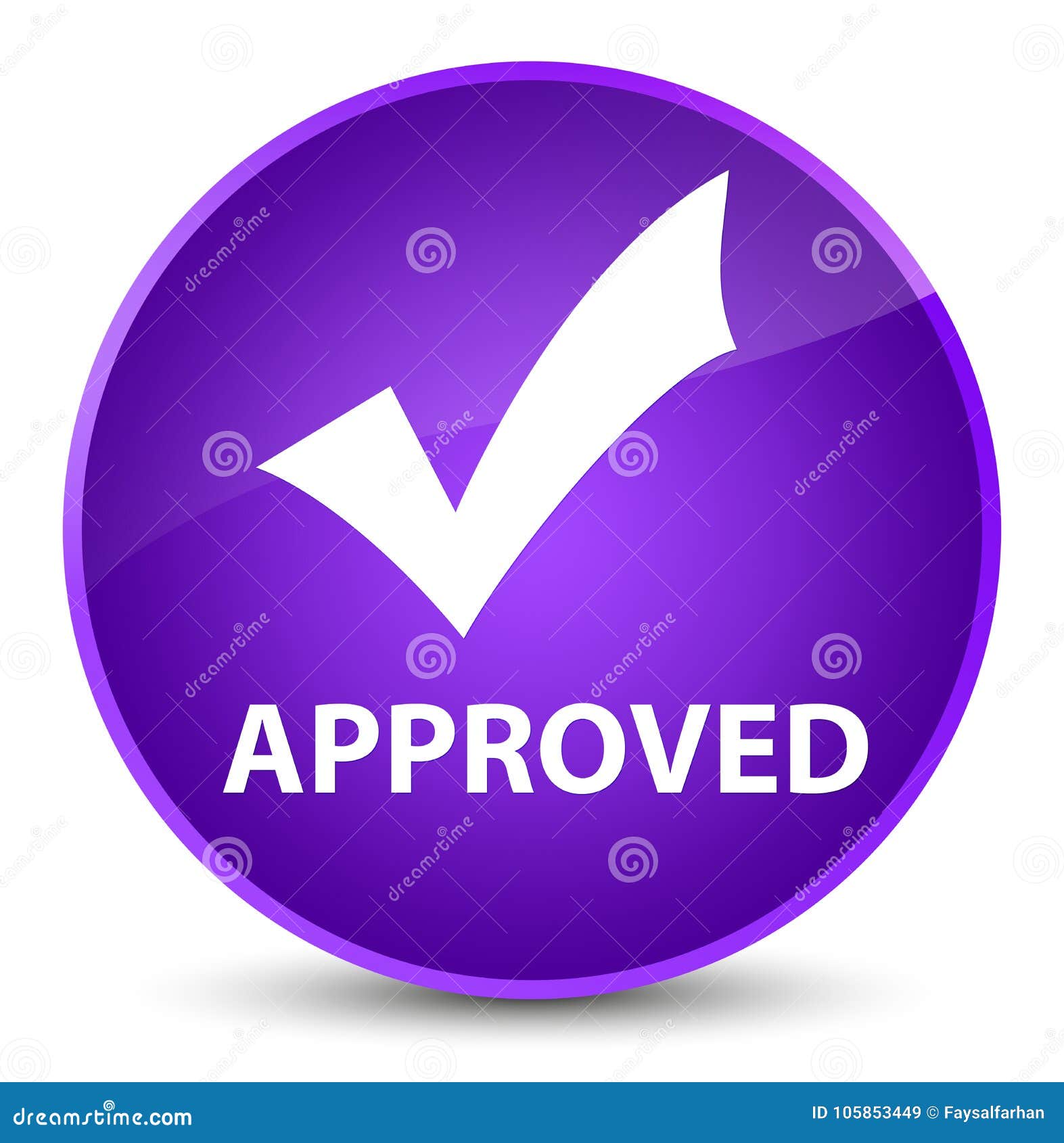 Approved (validate Icon) Elegant Purple Round Button Stock Illustration ...