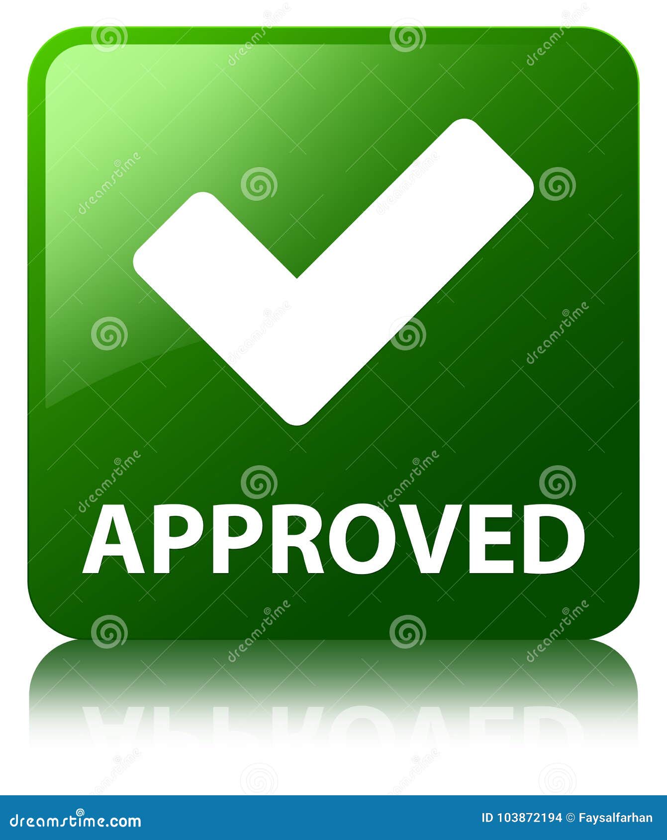 Approved (validate Icon) Green Square Button Stock Illustration ...