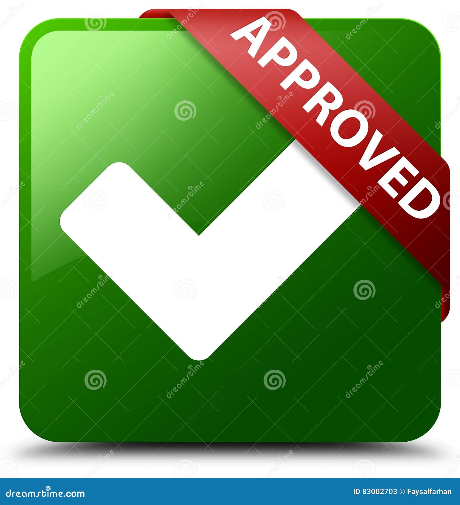 Approved Validate Icon Green Square Button Stock Illustration ...