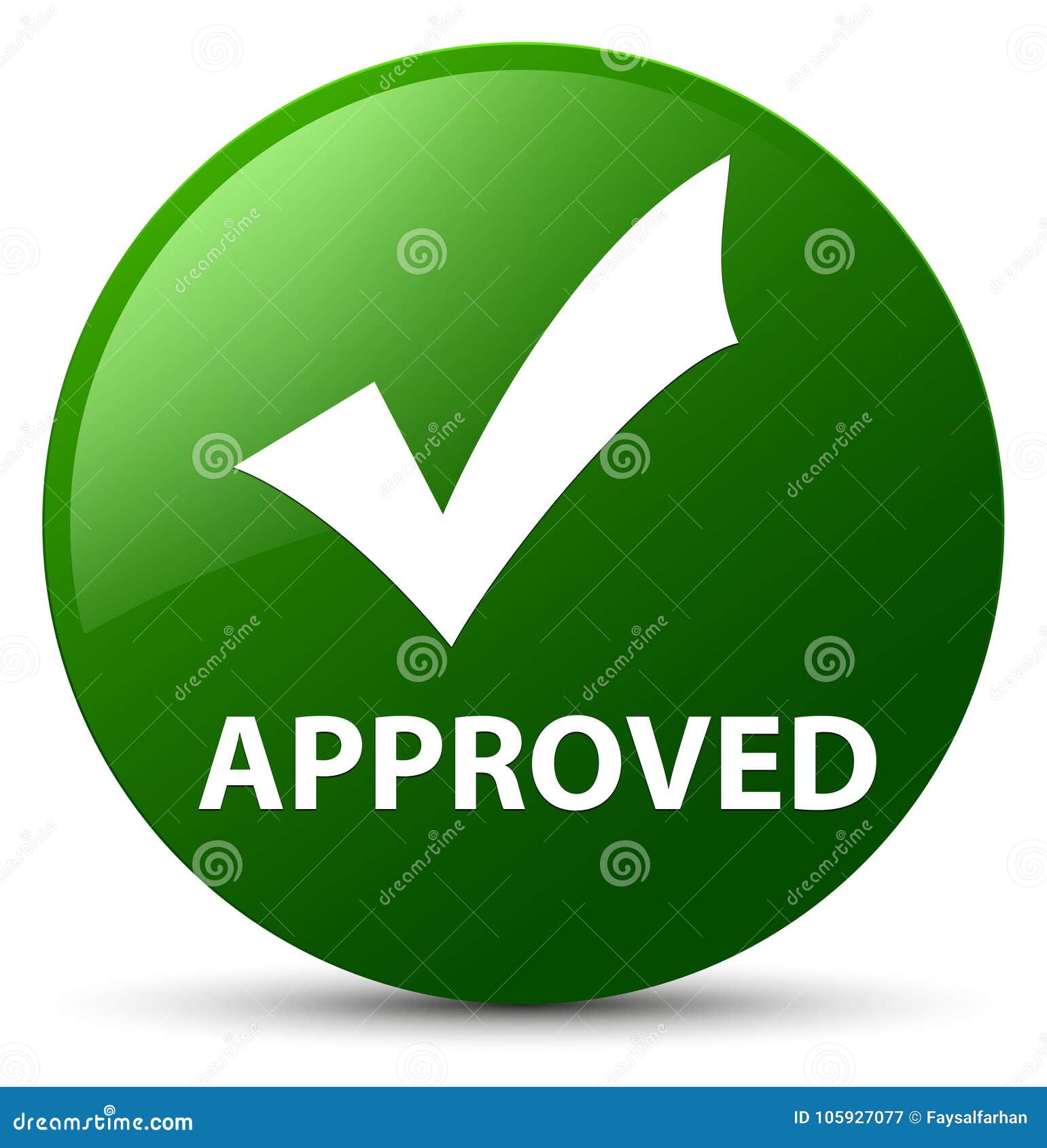 Approved (validate Icon) Green Round Button Stock Illustration ...