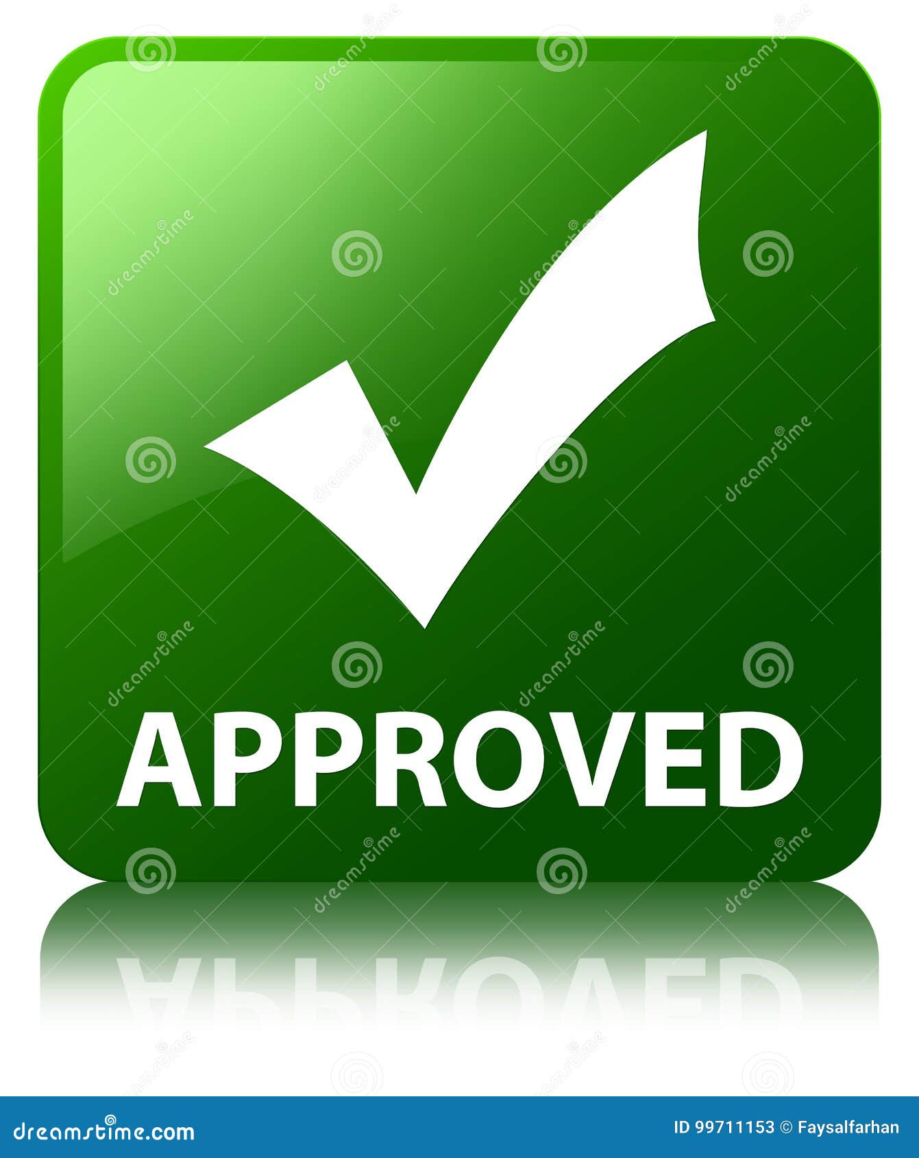 Approved (validate Icon) Green Square Button Stock Illustration ...