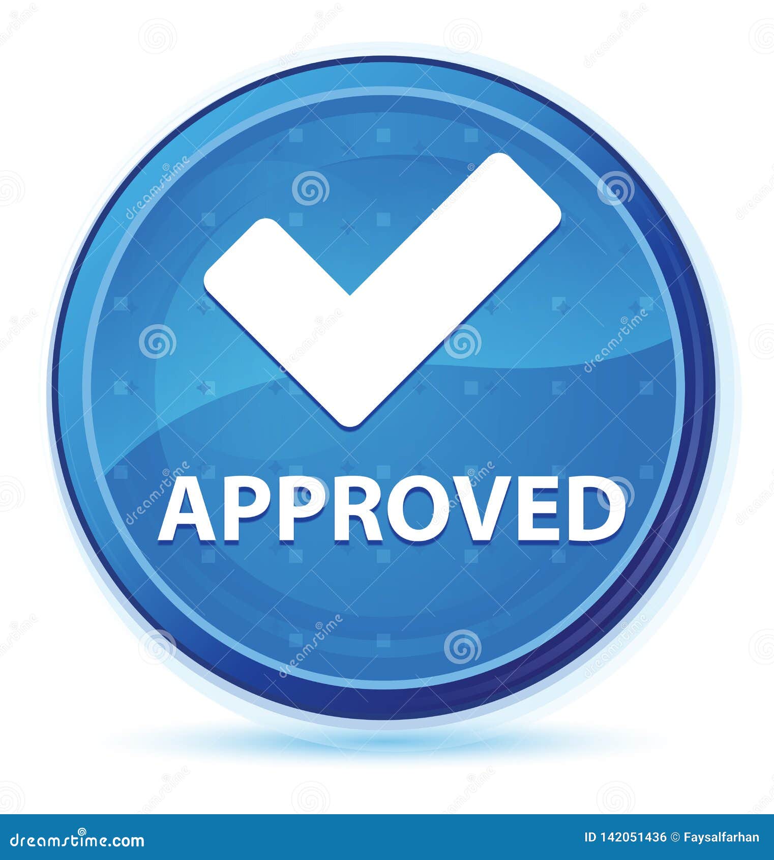 Approved (validate Icon) Midnight Blue Prime Round Button Stock Vector ...