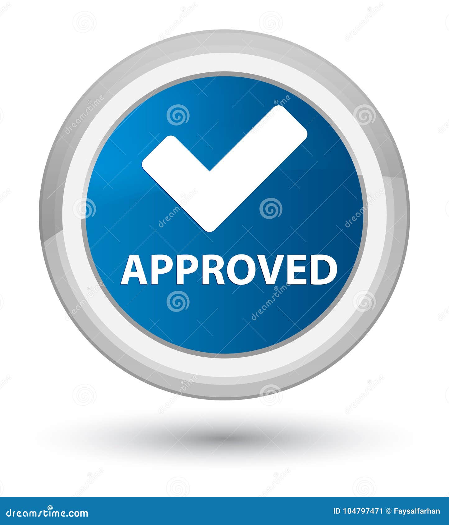 Approved (validate Icon) Prime Blue Round Button Stock Illustration ...