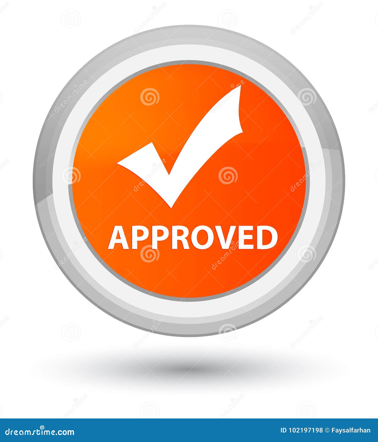 Approved (validate Icon) Prime Orange Round Button Stock Illustration ...