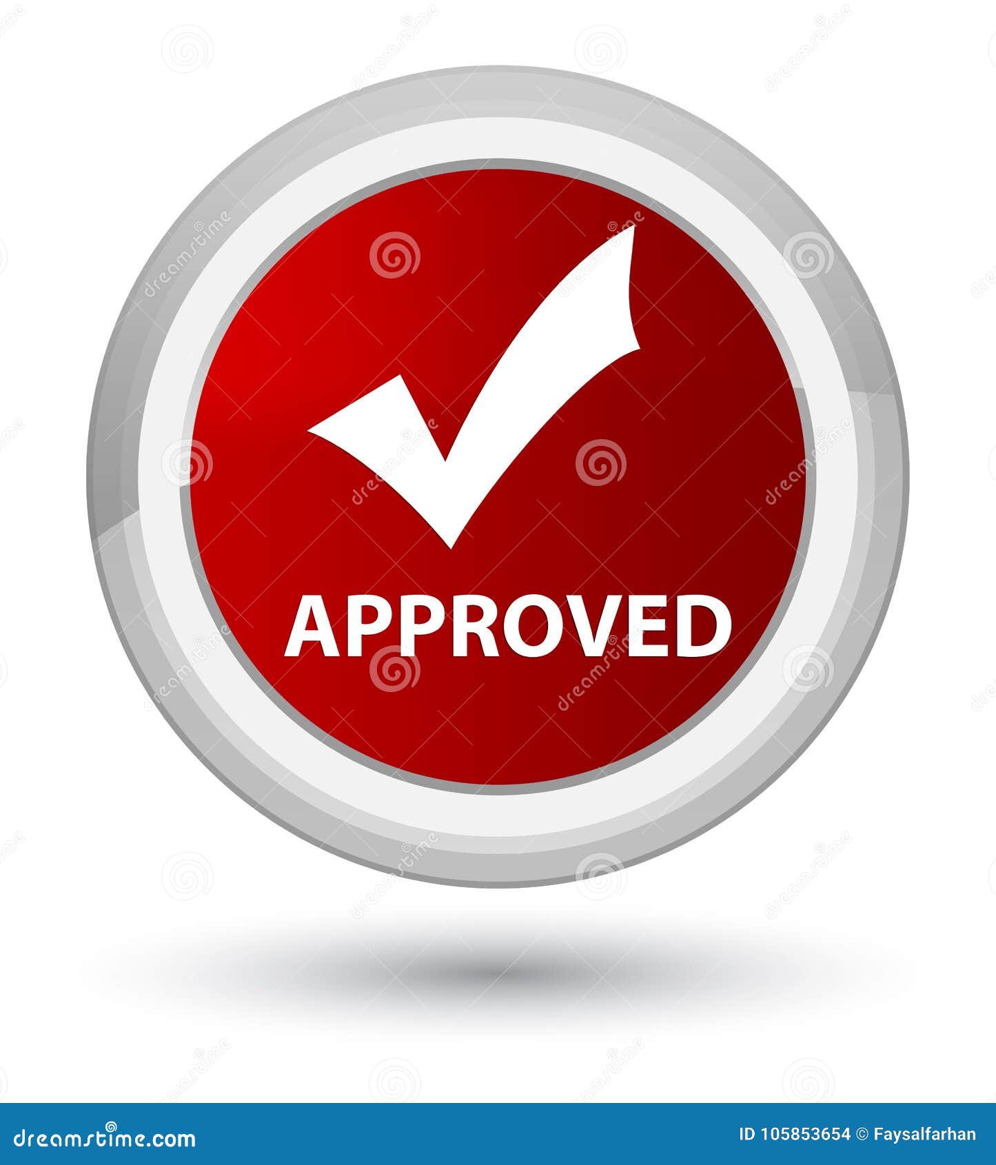 Approved (validate Icon) Prime Red Round Button Stock Illustration ...