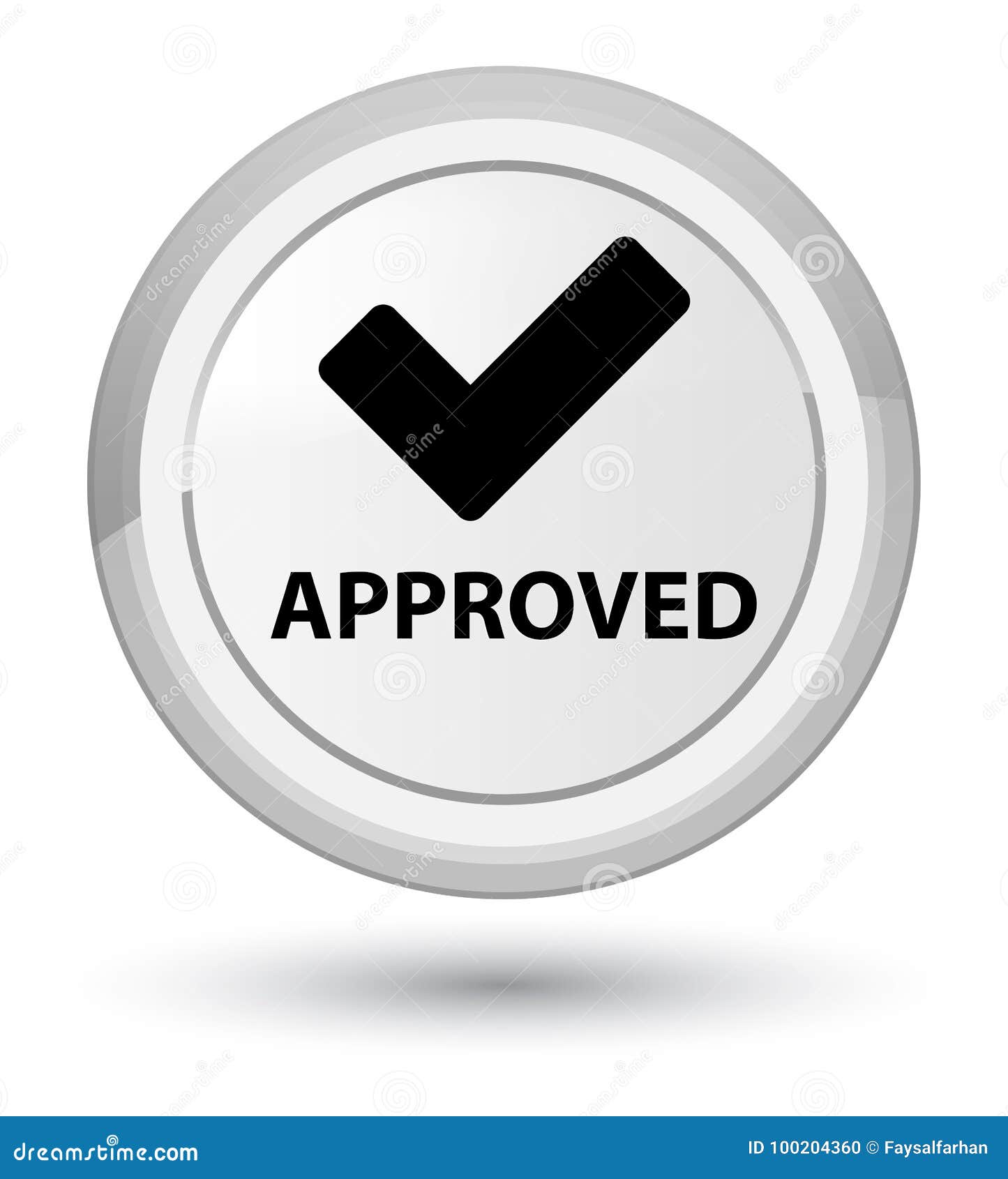 Approved (validate Icon) Elegant Green Round Button Stock Illustration ...