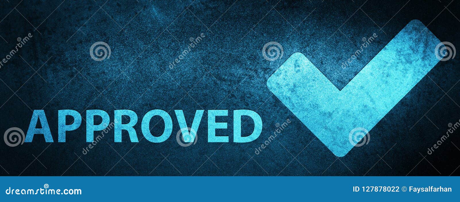 Approved (validate Icon) Special Blue Banner Background Stock ...