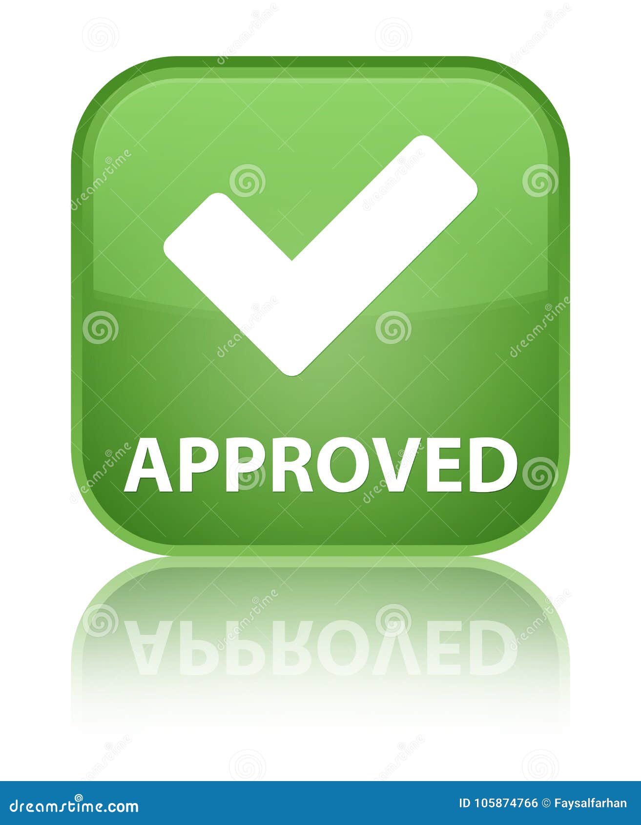 Approved (validate Icon) Special Soft Green Square Button Stock ...