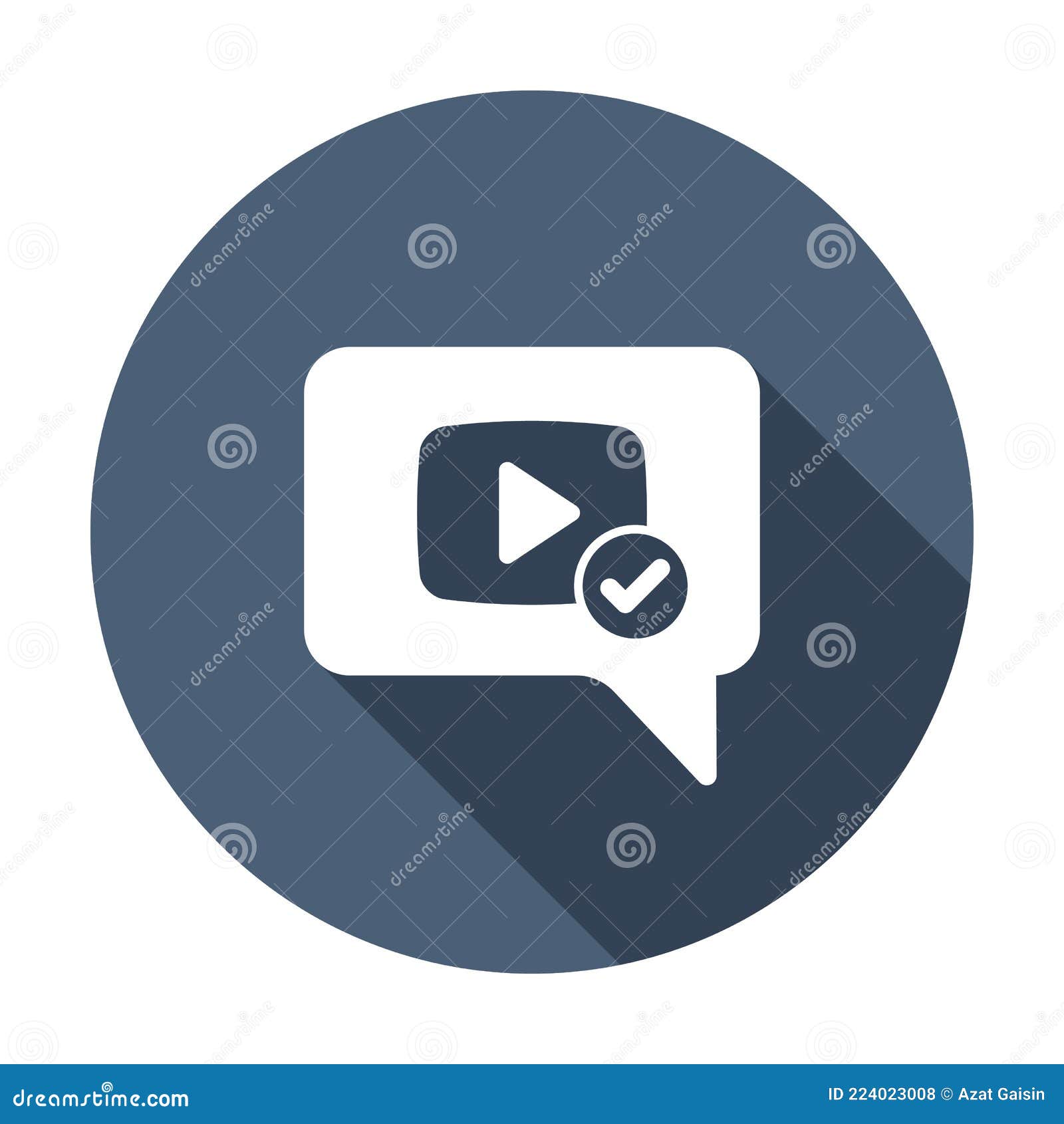 Approved Video Chat Icon with Check Sign. Video Chat Icon and Approved ...