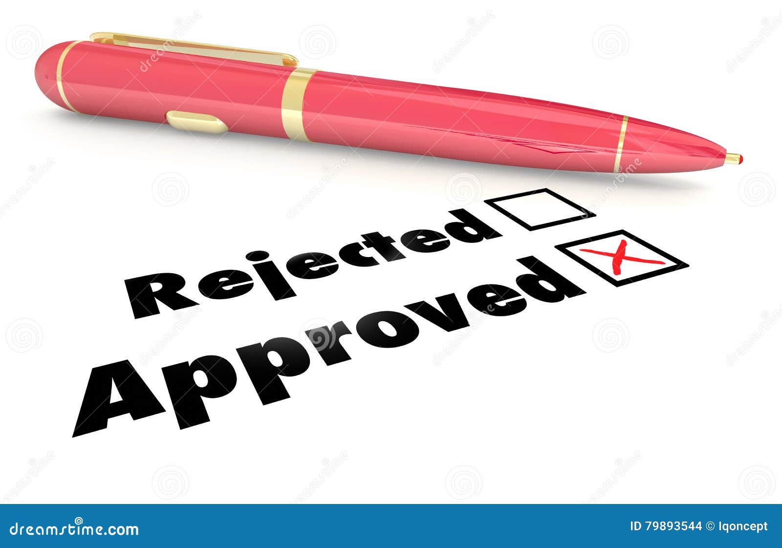 Approved Vs Rejected Checklist Box Mark Pen Stock Illustration ...