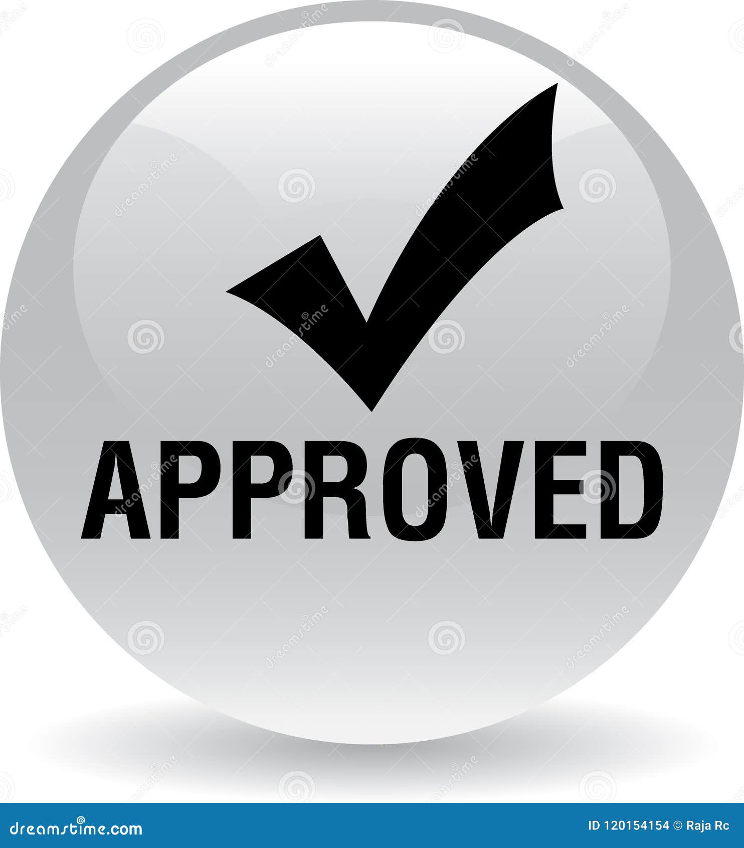 Approved web button stock vector. Illustration of approbation - 120154154