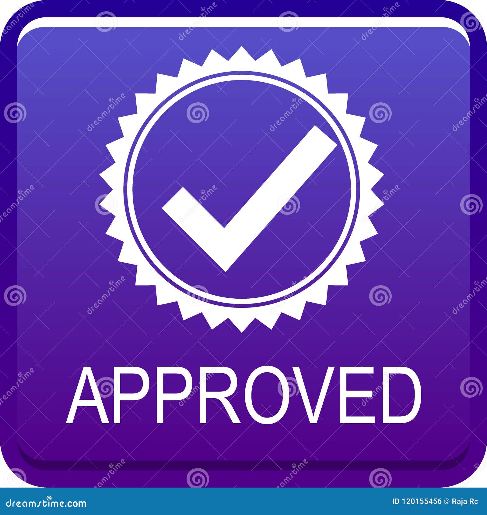 Approved web button stock vector. Illustration of approval - 120155456