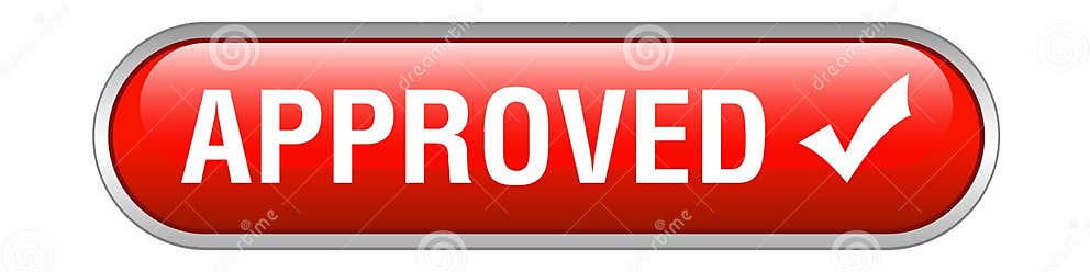 Approved web button stock vector. Illustration of commerce - 120157040